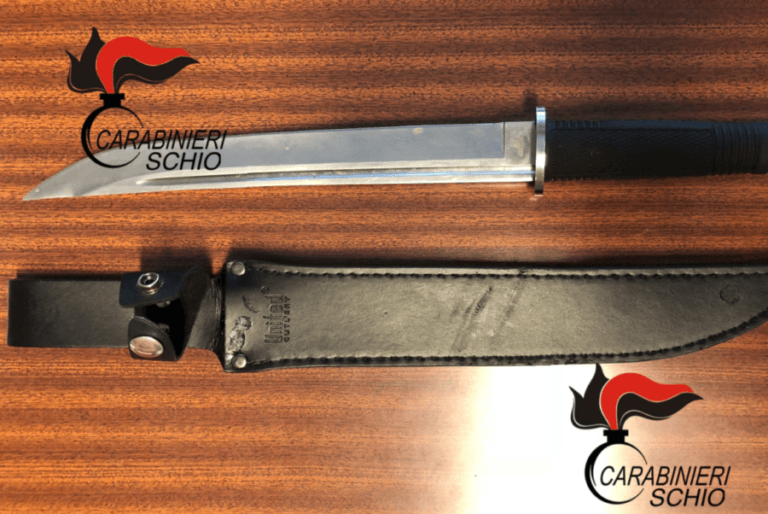 Gira per la città con un coltellaccio da 42 centimetri. Arma ...